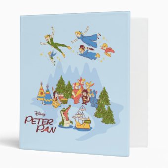 Peter Pan Flying over Neverland 3 Ring Binder | Zazzle