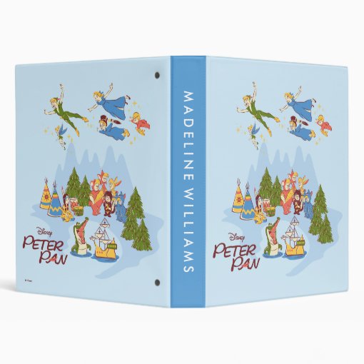 Peter Pan Flying over Neverland 3 Ring Binder | Zazzle