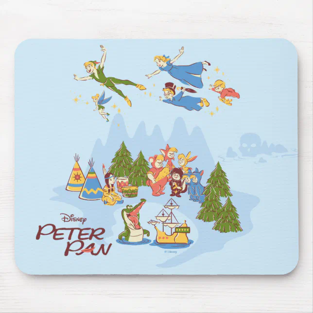 Peter Pan Flying over Neverland Mouse Pad | Zazzle