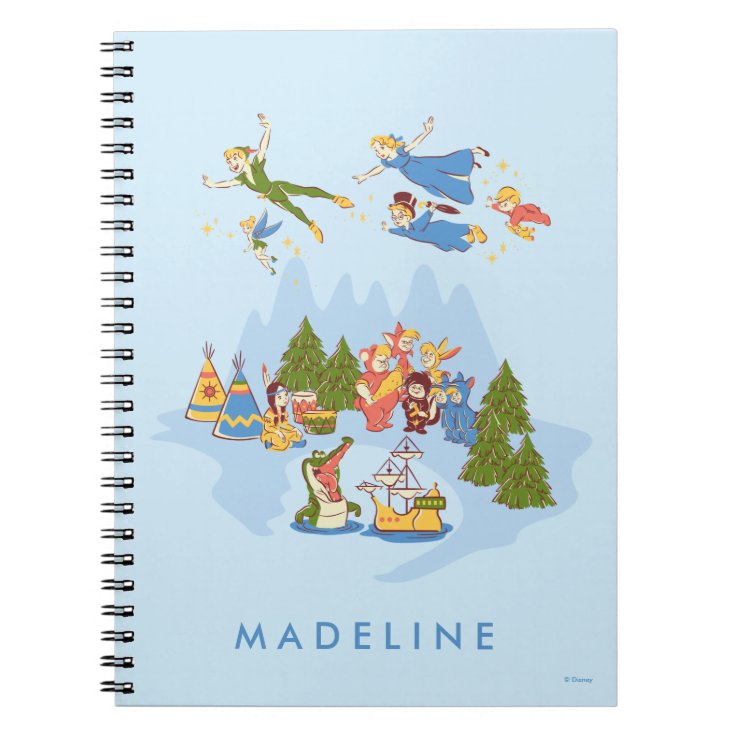 Peter Pan Flying over Neverland Notebook | Zazzle