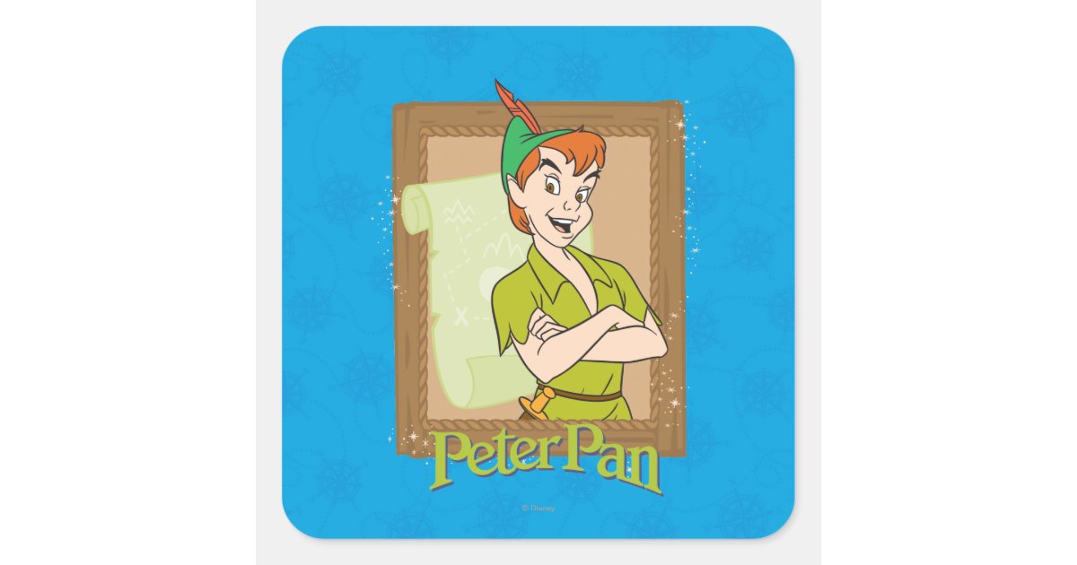 Peter Pan - Frame Square Sticker | Zazzle