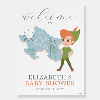 Peter Pan - Neverland | Baby Shower Welcome Sign | Zazzle