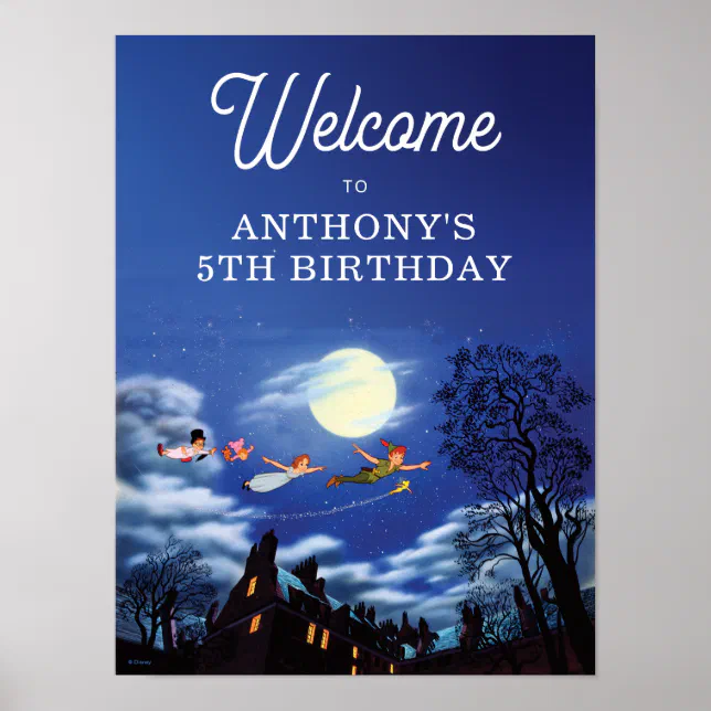 Peter Pan - Neverland | Baby Shower Welcome Sign | Zazzle
