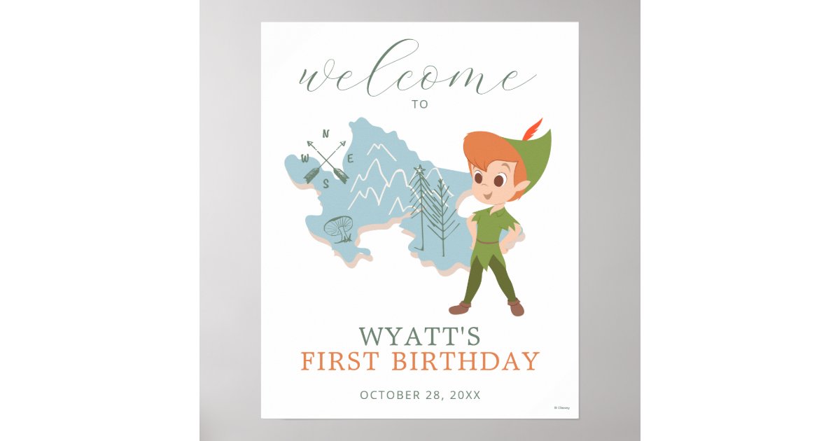 Peter Pan - Neverland | Birthday Welcome Sign | Zazzle