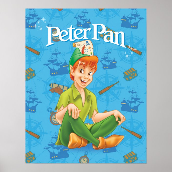 Peter Pan Sitting Down Poster | Zazzle.com