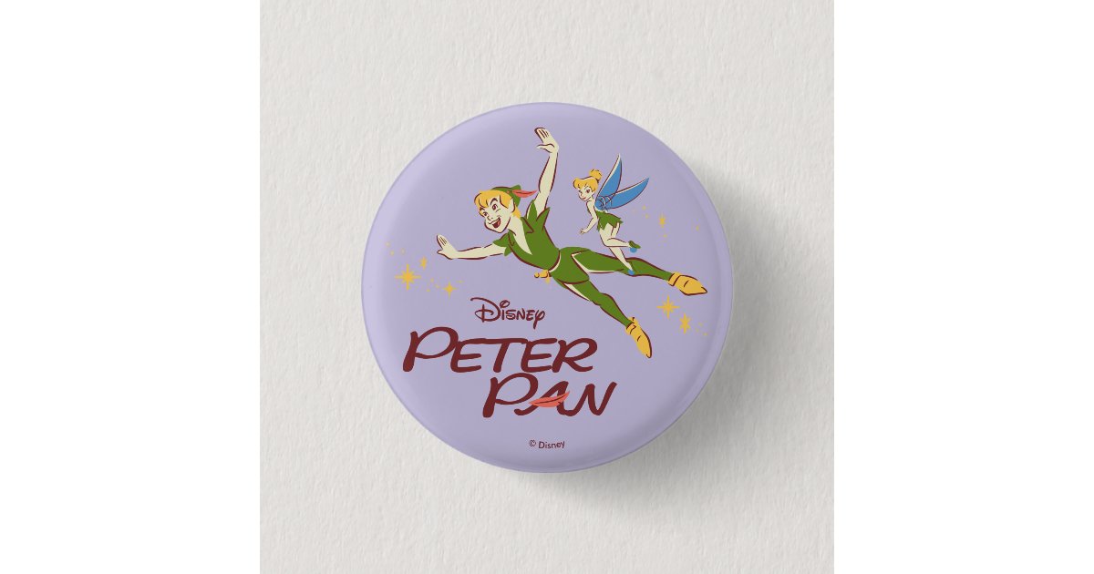 Peter Pan & Tinkerbell Button | Zazzle