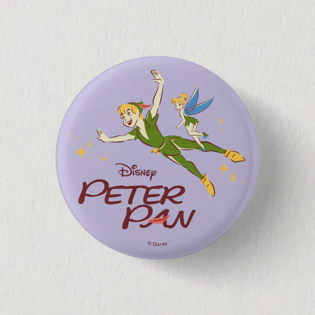 Peter Pan & Tinkerbell Button | Zazzle