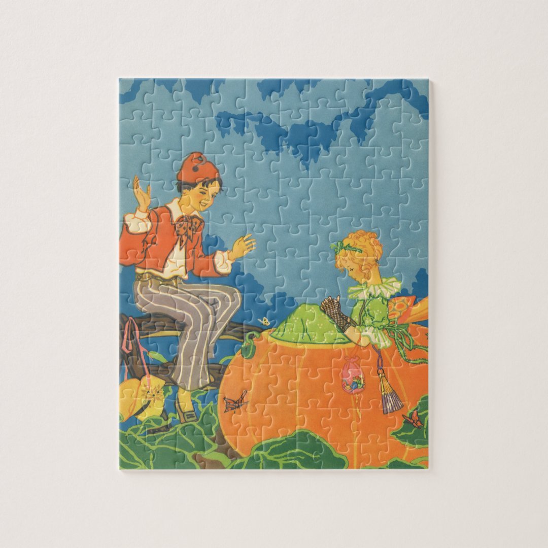 Peter Peter Pumpkin Eater, Vintage Nursery Rhyme Jigsaw Puzzle | Zazzle