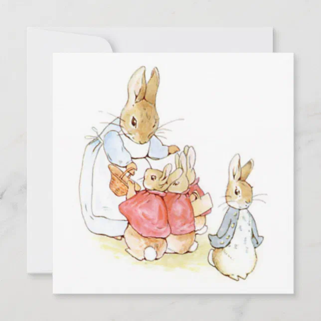Peter Rabbit and his Sisters (by Beatrix Potter) Card | Zazzle