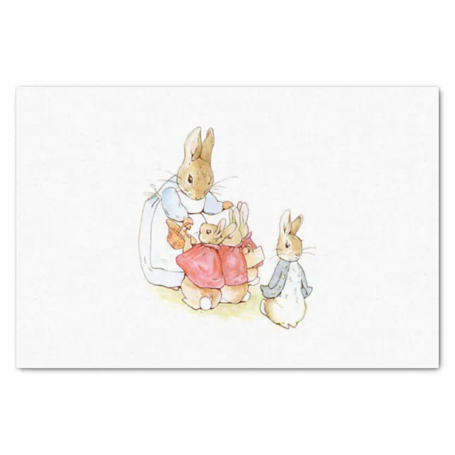 Peter Rabbit and his Sisters (by Beatrix Potter) Tissue Paper | Zazzle
