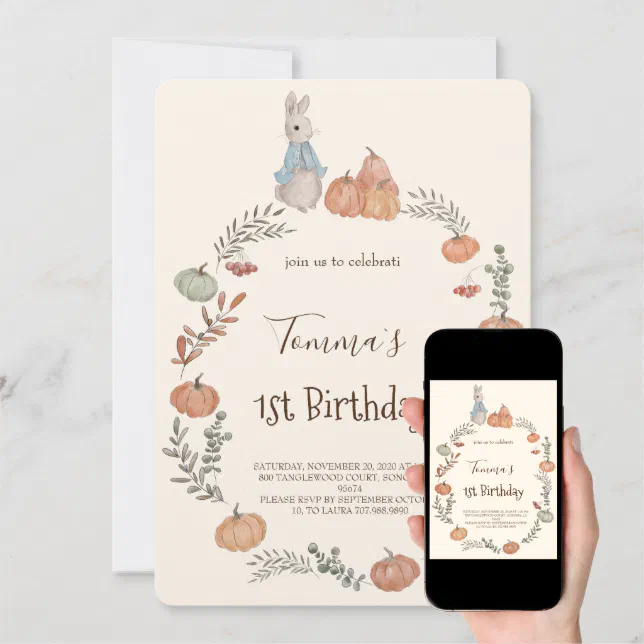 Peter Rabbit autumn fall Invitation | Zazzle
