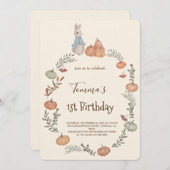 Peter Rabbit autumn fall Invitation | Zazzle