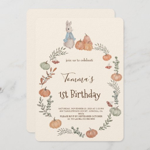 Peter Rabbit autumn fall Invitation | Zazzle