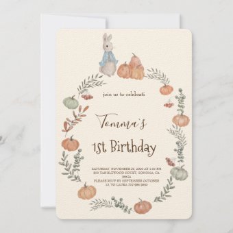 Peter Rabbit autumn fall Invitation | Zazzle