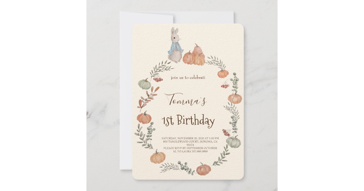 Peter Rabbit autumn fall Invitation | Zazzle
