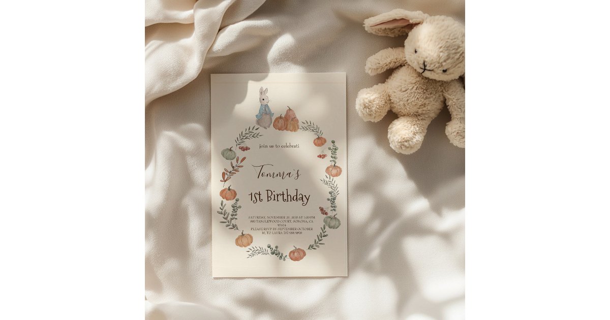 Peter Rabbit autumn fall Invitation | Zazzle