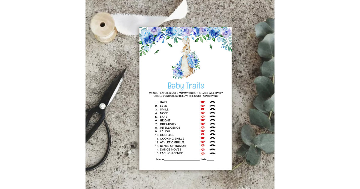 Peter Rabbit Baby Boy Traits Game | Zazzle
