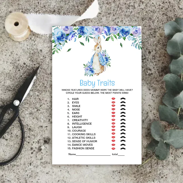 Peter Rabbit Baby Boy Traits Game | Zazzle