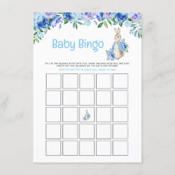 Peter Rabbit Baby Shower Bingo Game Card | Zazzle
