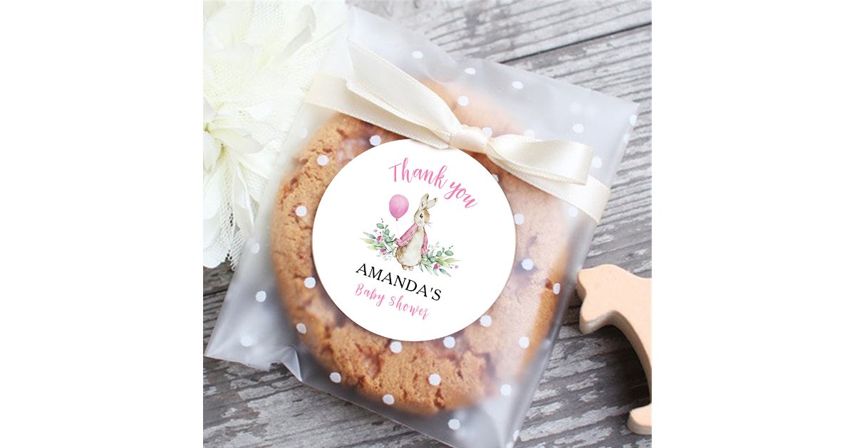 Peter Rabbit Baby Shower Classic Round Sticker | Zazzle