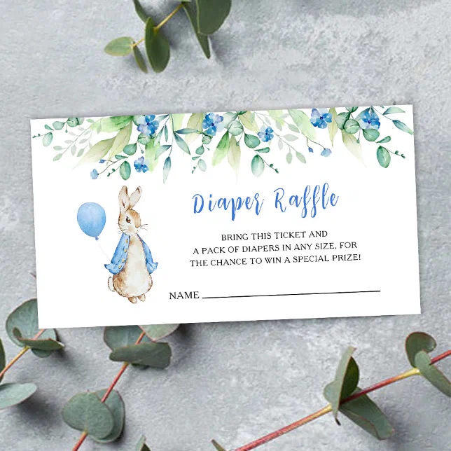 Peter Rabbit Baby Shower Diaper Raffle Insert Card | Zazzle