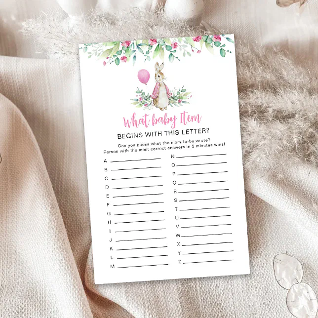 Peter Rabbit Baby Shower Game | Zazzle