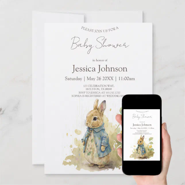 Peter Rabbit Baby Shower Invitation | Zazzle