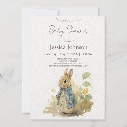 Peter Rabbit Baby Shower Invitation | Zazzle