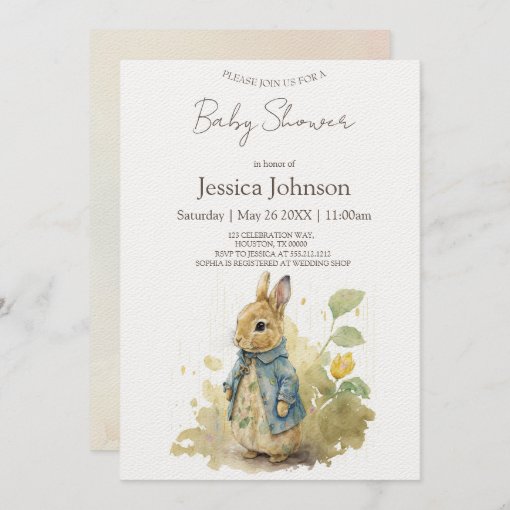 Peter Rabbit Baby Shower Invitation | Zazzle