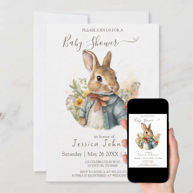 Peter Rabbit Baby Shower Invitation | Zazzle