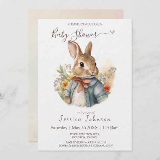 Peter Rabbit Baby Shower Invitation | Zazzle