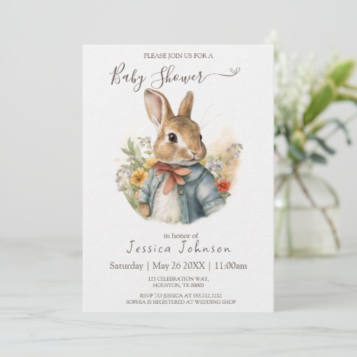 Peter Rabbit Baby Shower Invitation | Zazzle