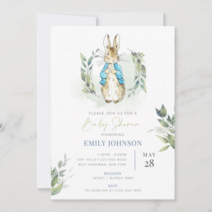 Peter Rabbit Baby Shower Invitation | Zazzle