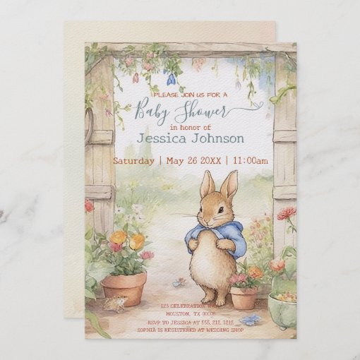 Peter Rabbit Baby Shower Invitation | Zazzle