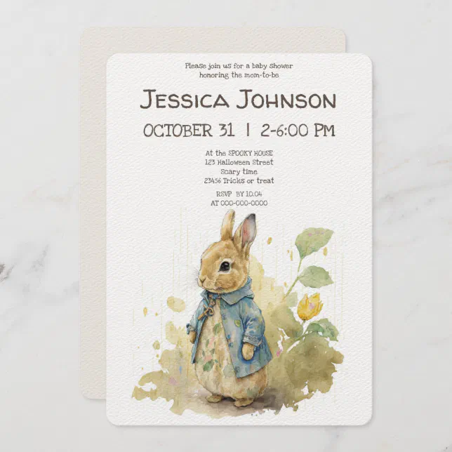 Peter Rabbit Baby Shower Invitation | Zazzle