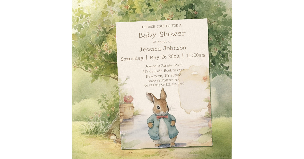 Peter Rabbit Baby Shower Invitation | Zazzle