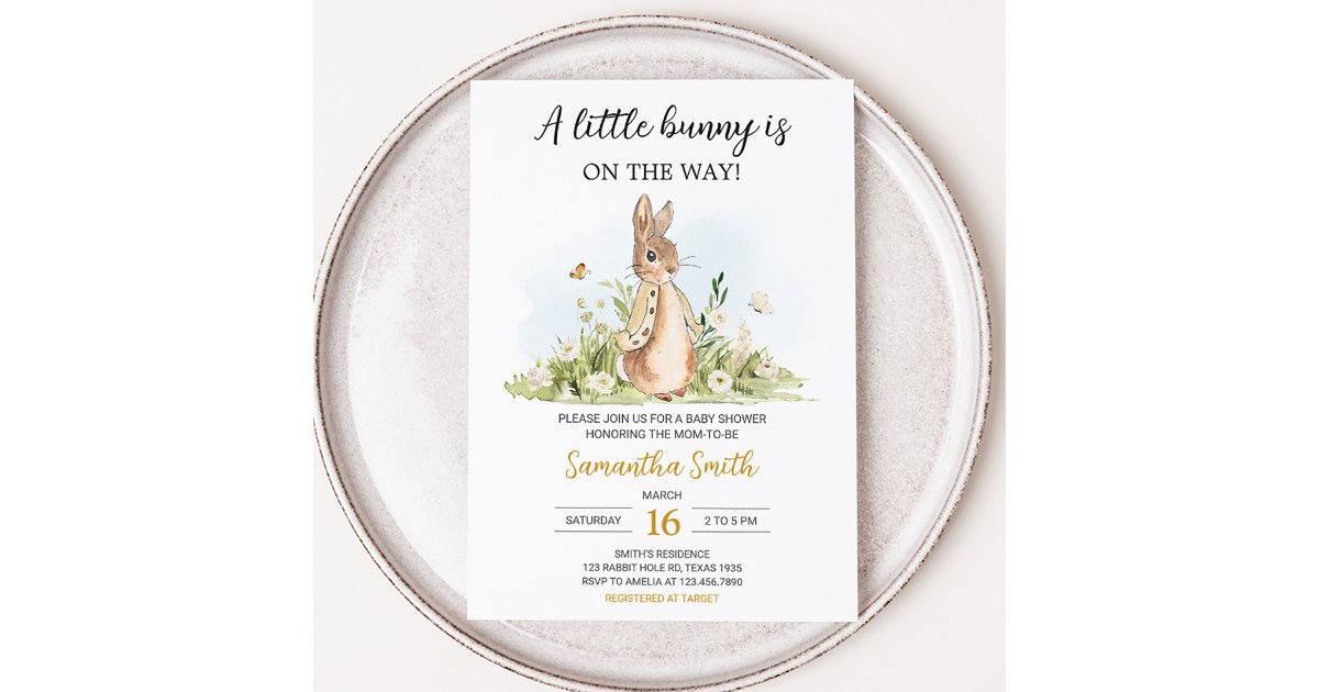 Peter Rabbit Baby Shower Invitation | Zazzle