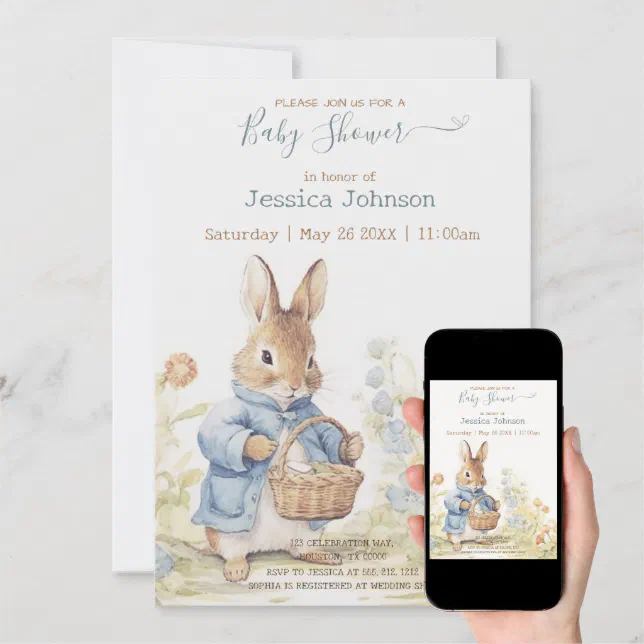 Peter Rabbit Baby Shower Invitation | Zazzle