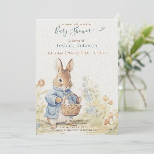 Peter Rabbit Baby Shower Invitation | Zazzle