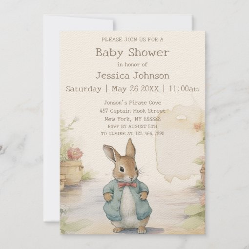Peter Rabbit Baby Shower Invitation | Zazzle
