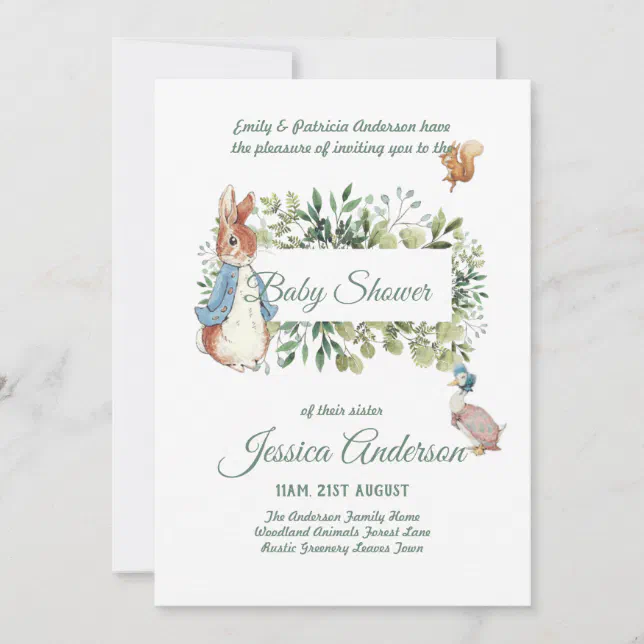 Peter Rabbit BABY SHOWER Invitations Boy or Girl | Zazzle