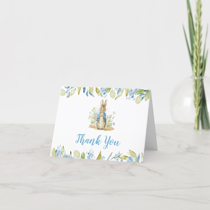 Peter Rabbit Baby Shower Thank You Card | Zazzle