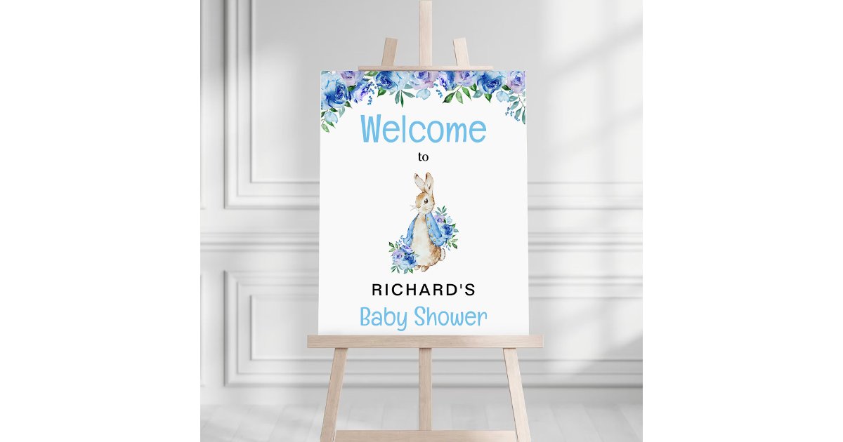 Peter Rabbit Baby Shower Welcome Poster | Zazzle
