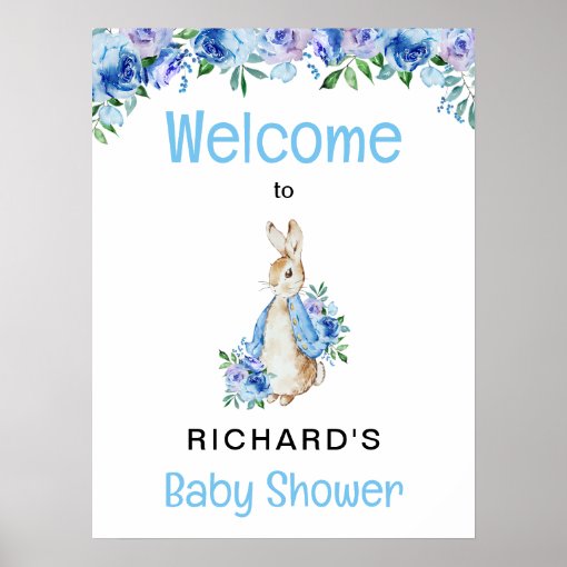 Peter Rabbit Baby Shower Welcome Poster | Zazzle