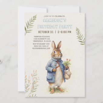 Peter Rabbit Birthday Invitation | Zazzle