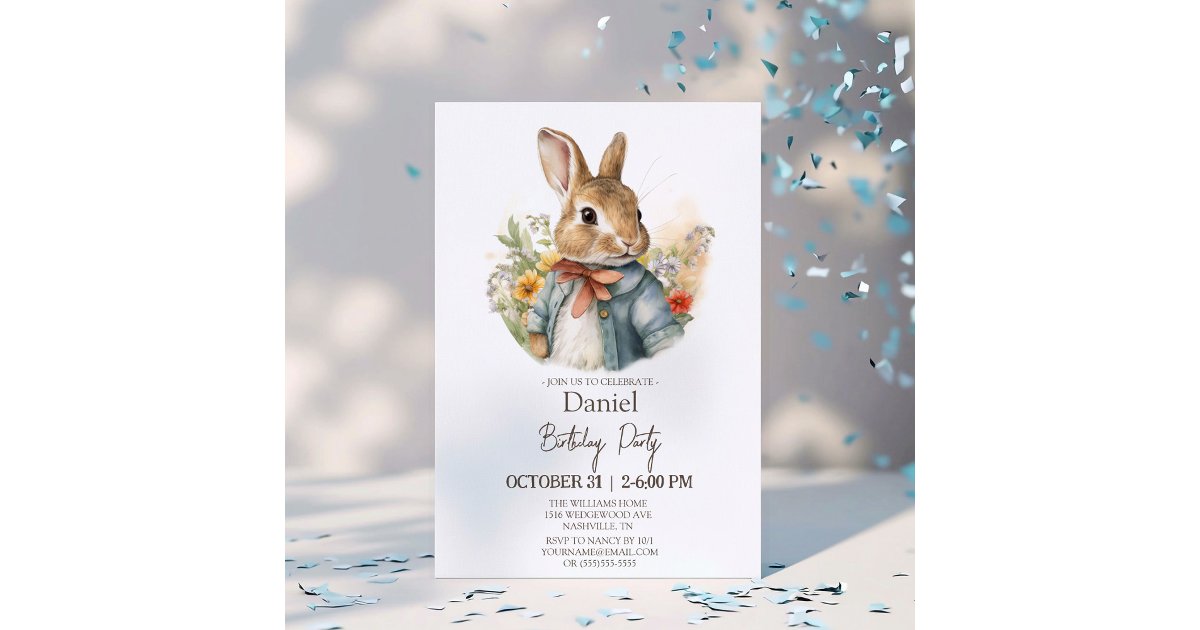 Peter Rabbit Birthday Party Invitation | Zazzle