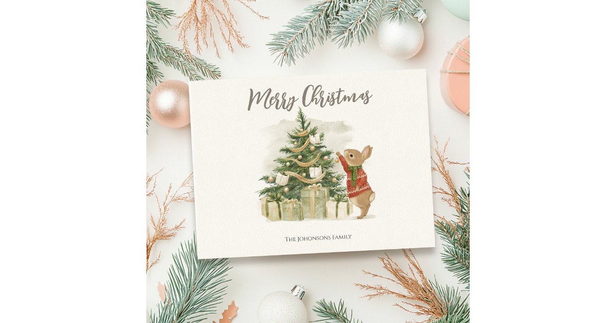Peter Rabbit Christmas tree Postcard | Zazzle