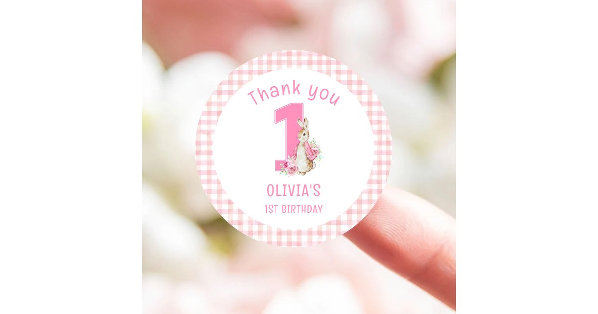 Peter Rabbit First Birthday Classic Round Sticker | Zazzle
