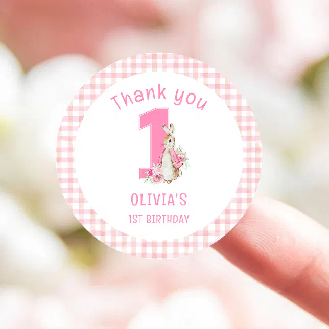 Peter Rabbit First Birthday Classic Round Sticker | Zazzle