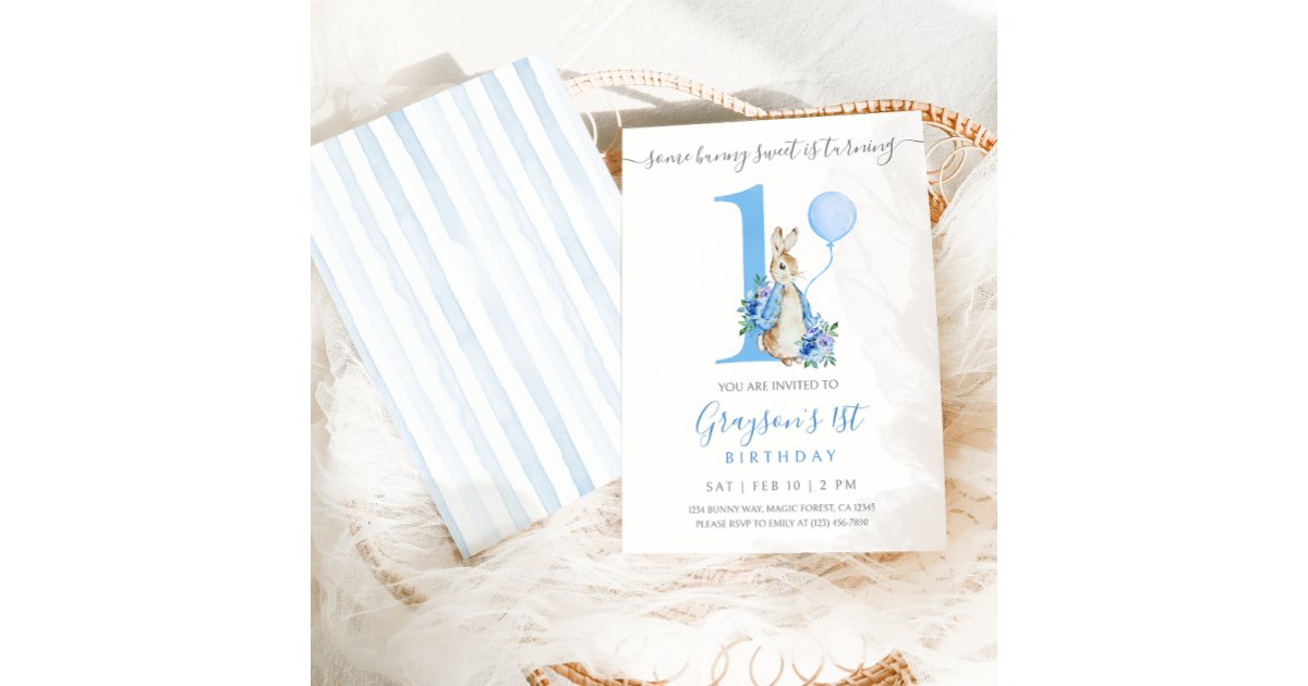 Peter Rabbit First Birthday Invitation | Zazzle
